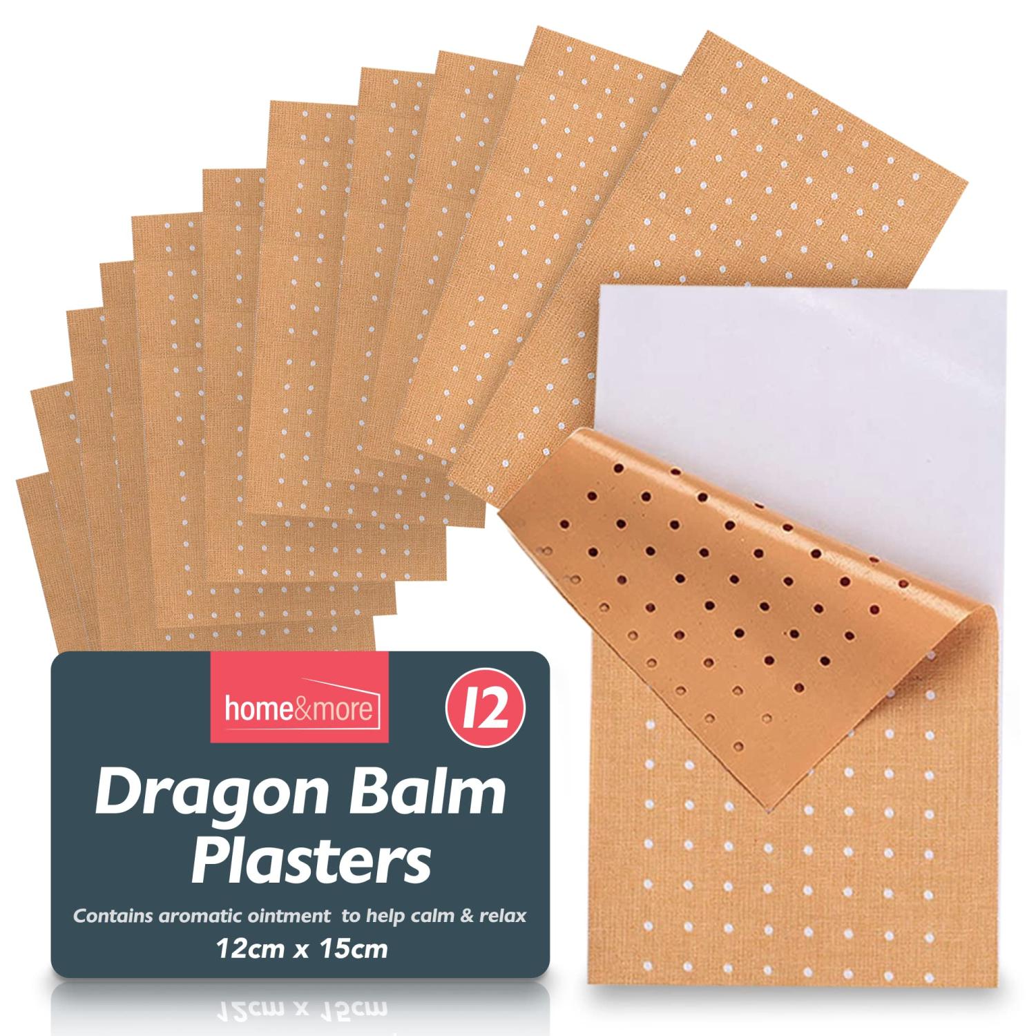 12pk Dragon Balm Plasters | Adhesive Heat Patches for Back, Neck ...