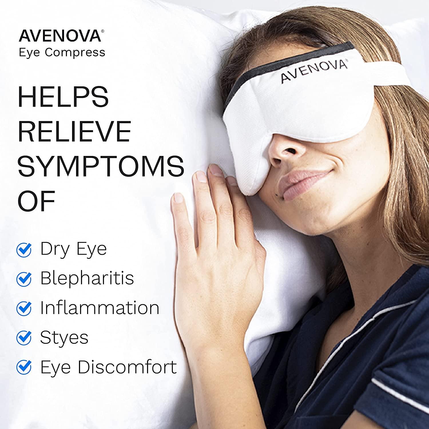 Avenova Moist Heating Eye Compress Mask - Relief for Allergies, Sinuses ...