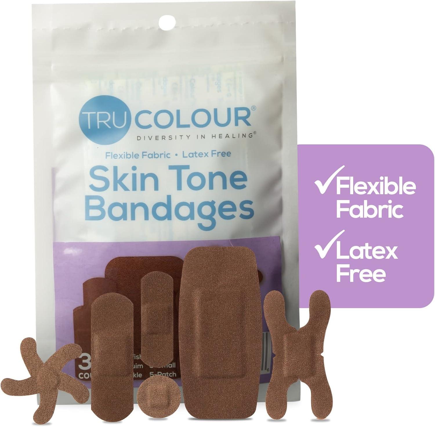 Tru Colour Assorted Bandages - Dark Brown Skin Tone - 30 Count | Buy ...