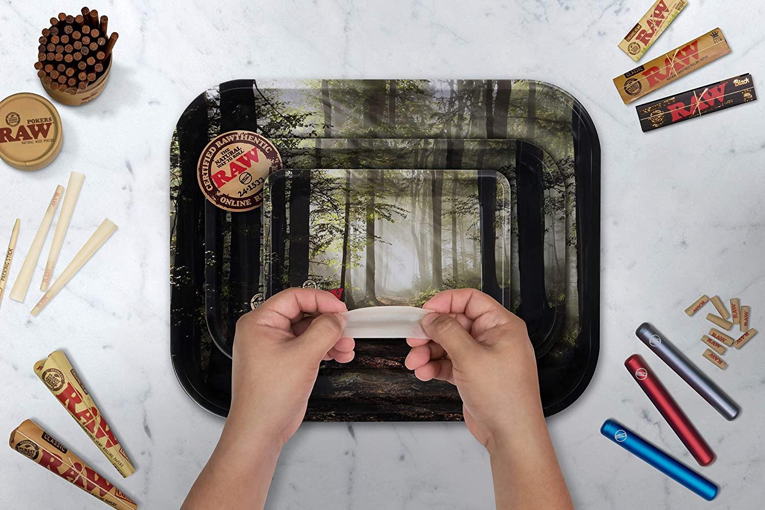 RAW Smokey Forest Rolling Tray | Size - Mini | Enjoy The Scenery and ...