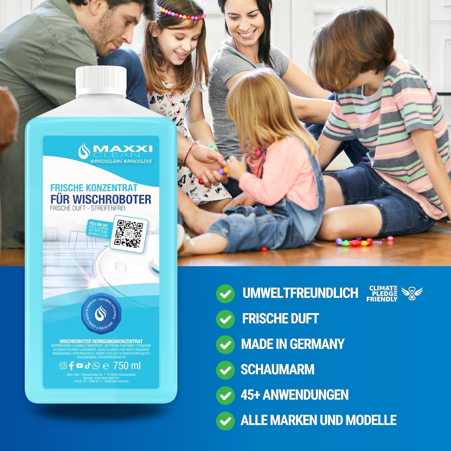 Maxxi Clean Floor Cleaner 2x750ml | Universal Wiping Fluid for Robots ...