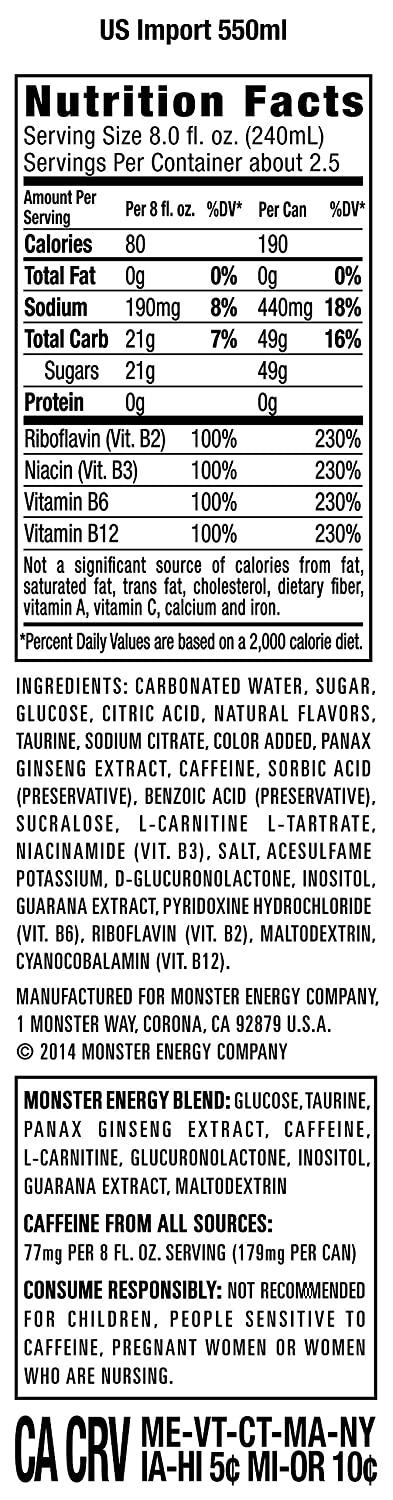 Monster Energy Energy Drink Import 18.6 Ounce (Pack of 12) | Buy Now ...