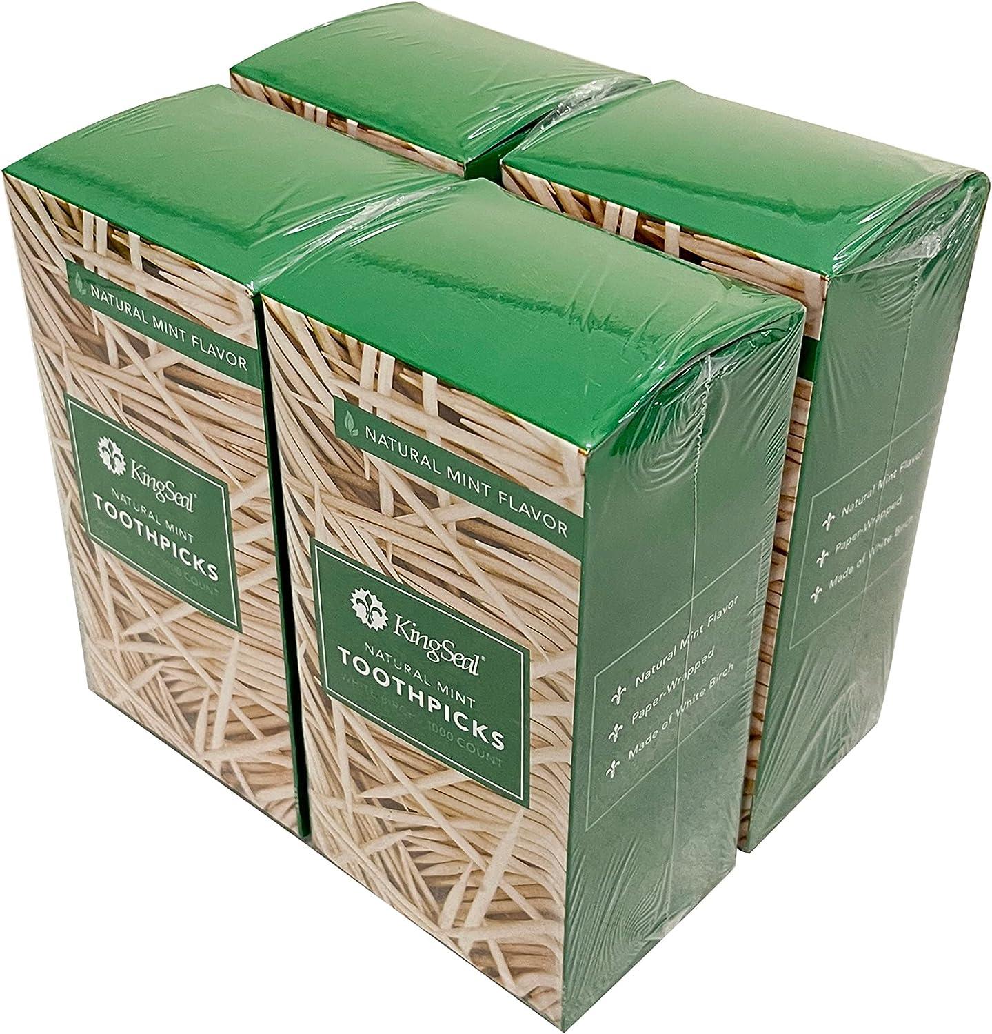 KingSeal Mint Flavored Birch Toothpicks, Eco-Friendly & Compostable ...