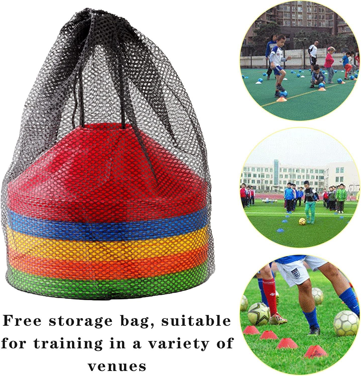 Jyongmer 30 Pcs Disc Cones Training Set with Carry Bag - Soccer, Football, Basketball Agility ...