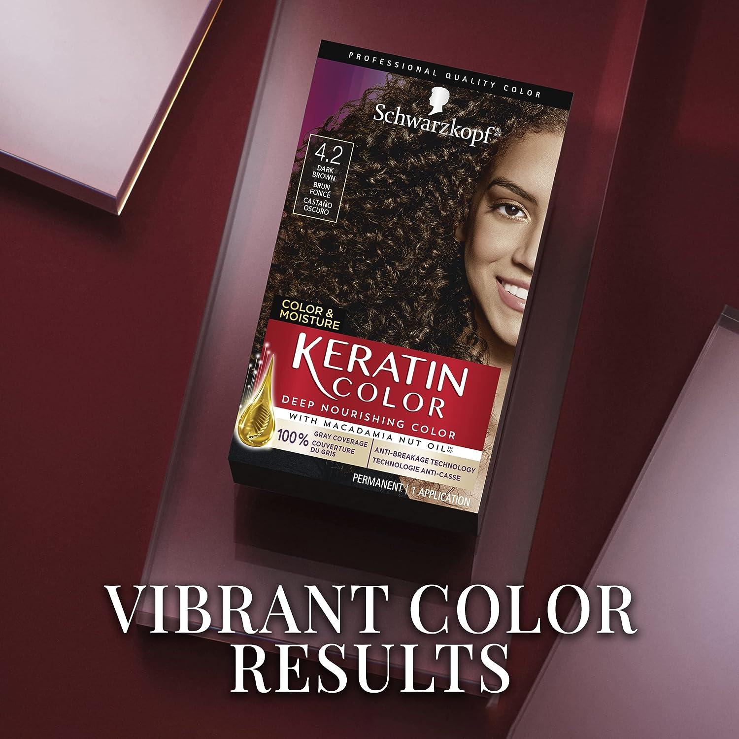 Schwarzkopf Keratin Color Dark Brown Hair Dye - Color & Moisture ...