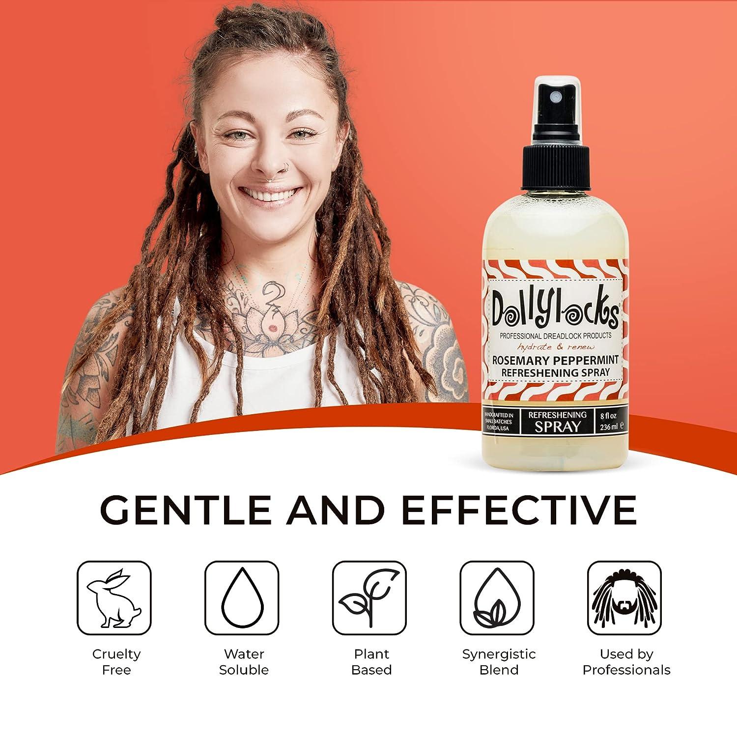 Dollylocks Organic Dreadlock Refreshening Spray - Rosemary Peppermint ...
