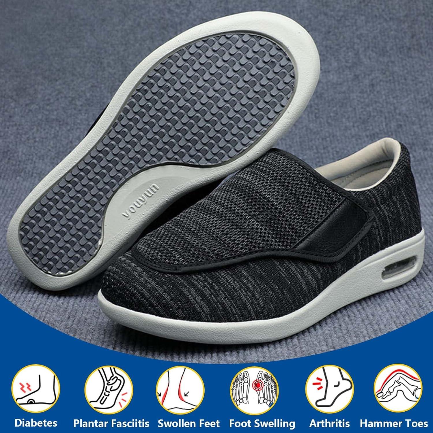 Men's Diabetic Edema Shoes | Extended Widths | Removable Memory Foam ...