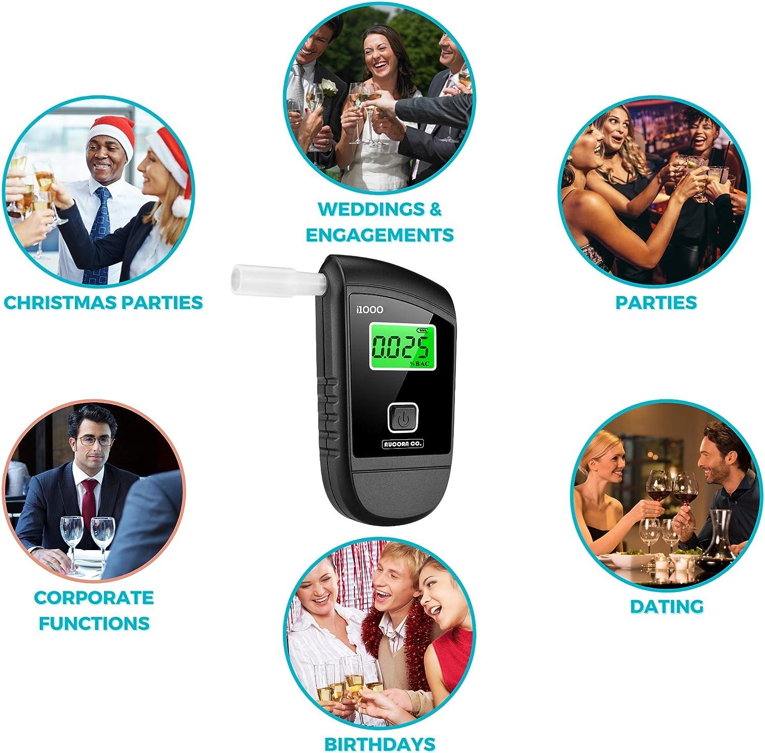 Breathalyzer, FDA Cleared Portable Alcohol Tester with Digital LCD ...