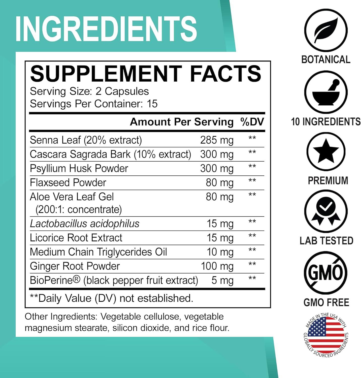 Colon Cleanser Detox - 15 Day Fast Acting Weight Flush Pills with ...