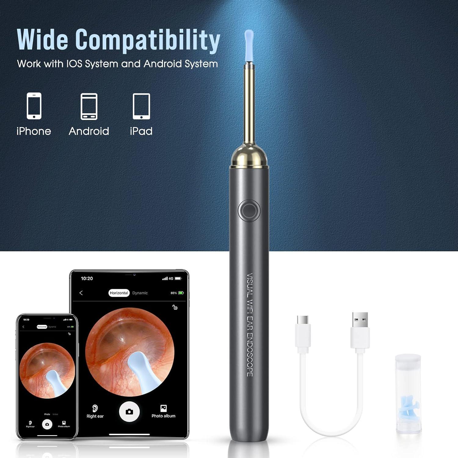 LEIPUT Ear Wax Removal Tool with 1080P Camera - Ear Cleaner for iPhone ...
