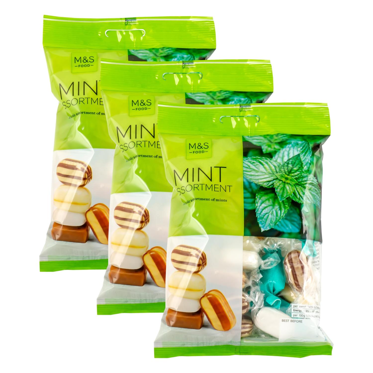 M&S Mint Assortment Traditional Hard Boiled Mint Sweets Humbugs ...