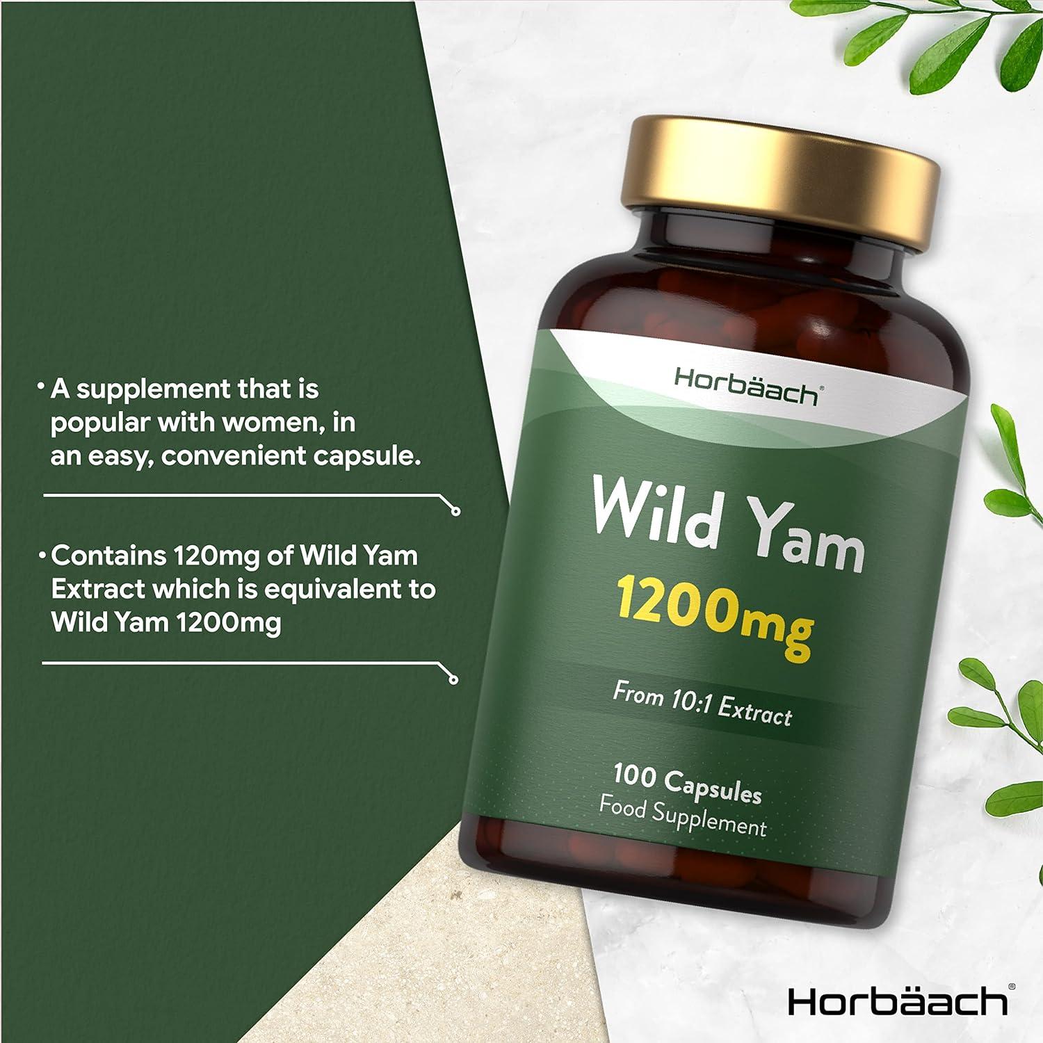 Wild Yam Capsules 1200mg Menopause Support Supplement | Wild Yam Root ...