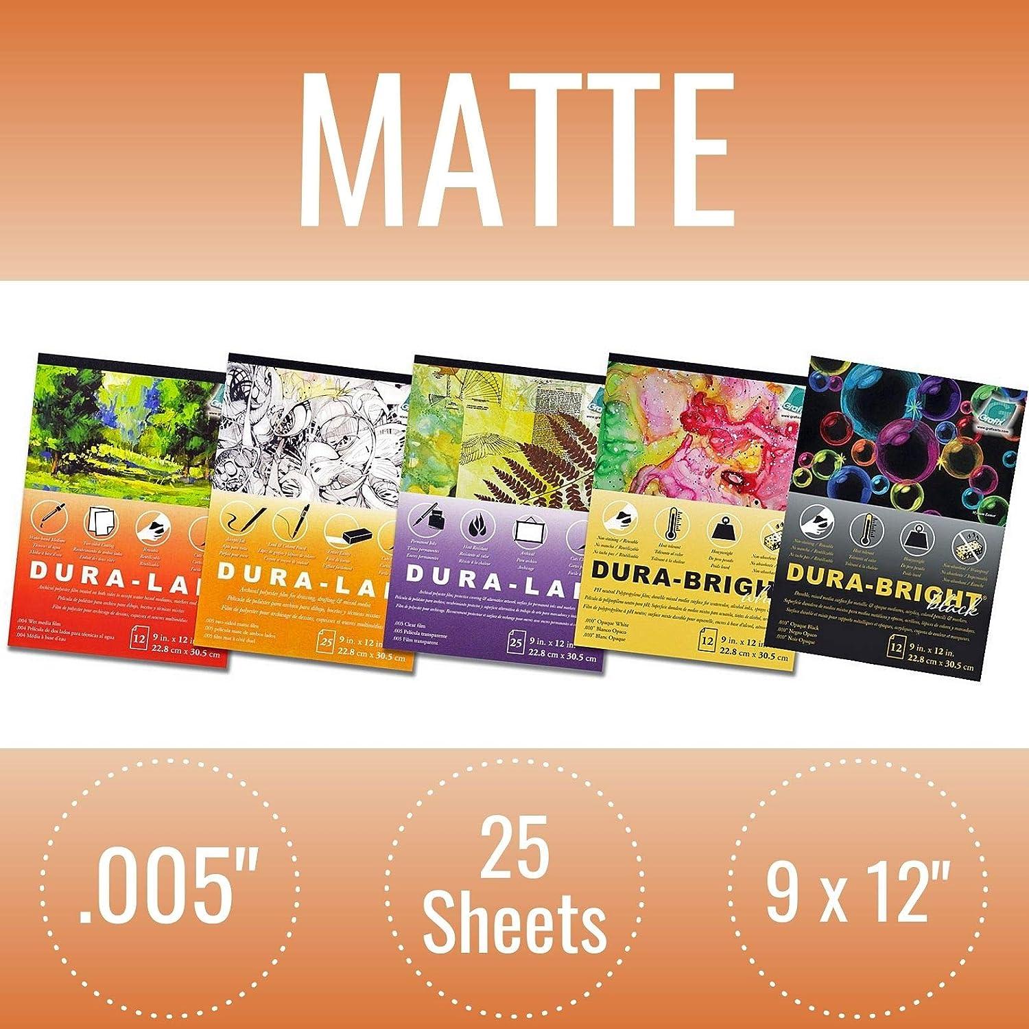 Grafix Matte 0.005 Dura-Lar Film 9x12-Inch - 25 Sheets, 5 mil Thickness ...