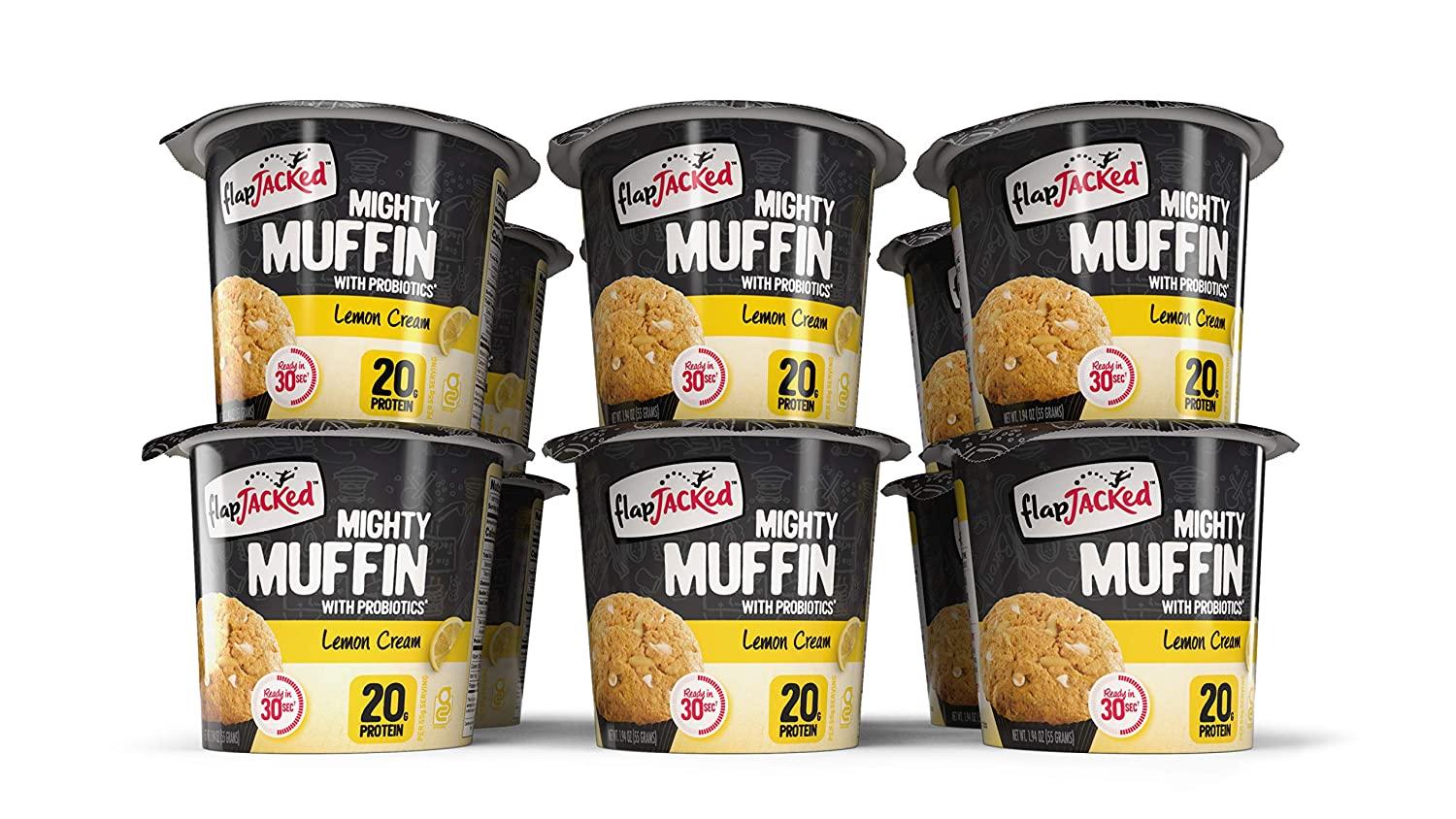 FlapJacked Mighty Muffins Lemon Cream 12 Pack - High Protein (20g ...