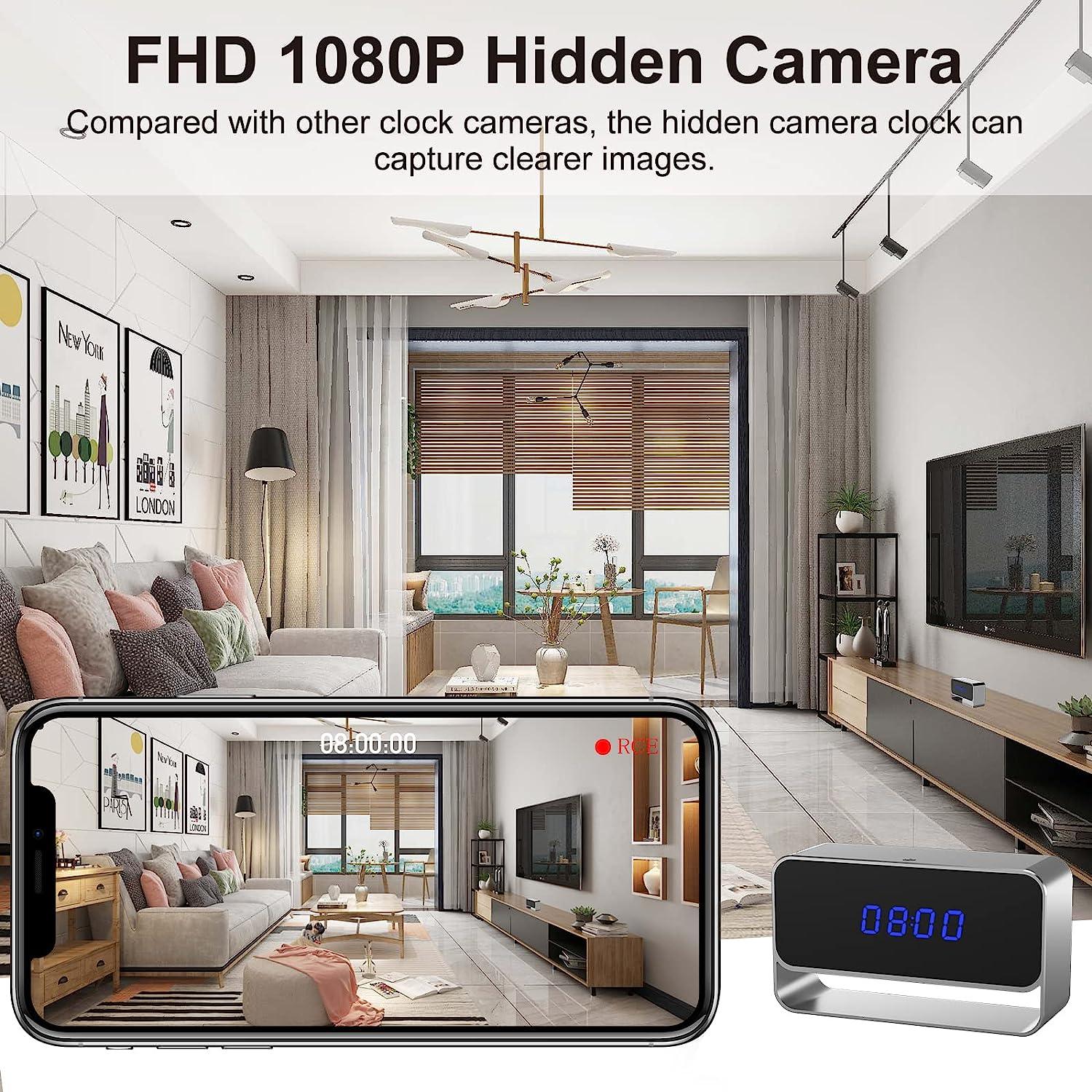 FULAO Hidden Camera Clock FHD 1080P WiFi Spy Camera - Enhanced Night ...
