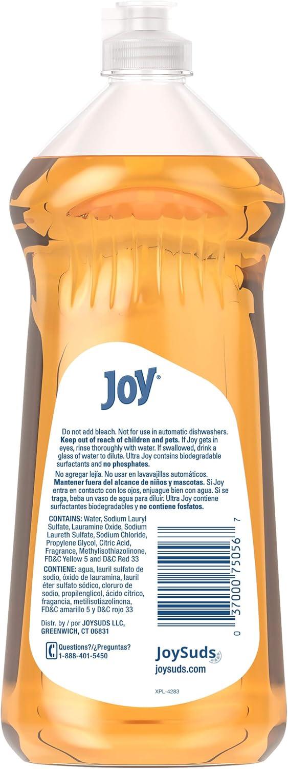 JOY Ultra Dishwashing Liquid - Orange Scent 10 Count 30 Oz Bottles ...