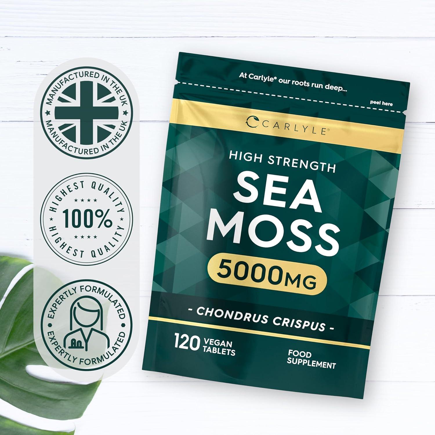 Sea Moss Tablets 5000mg | 120 Vegan Tablets | High Strength Sea Moss ...