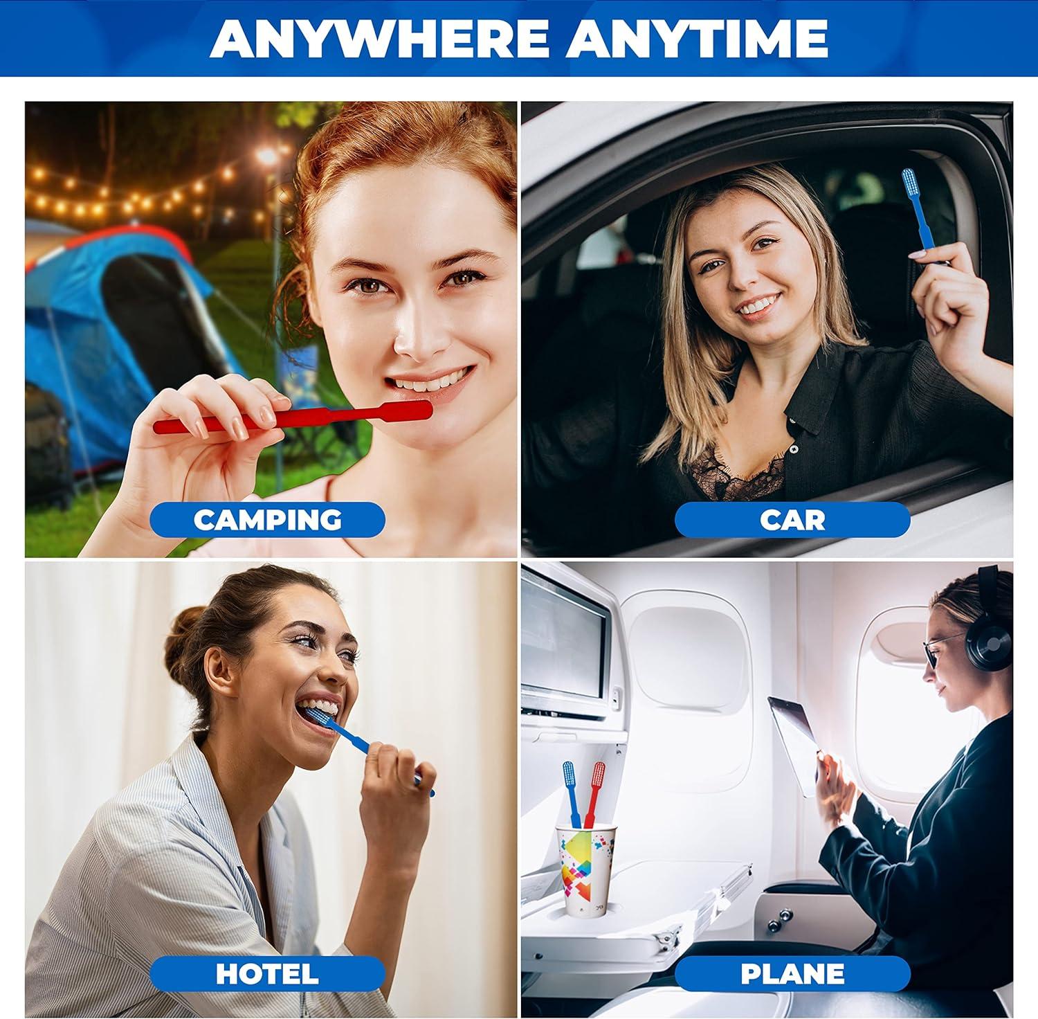 Pruvade 144 Pack Disposable Toothbrushes with Built-In Toothpaste ...