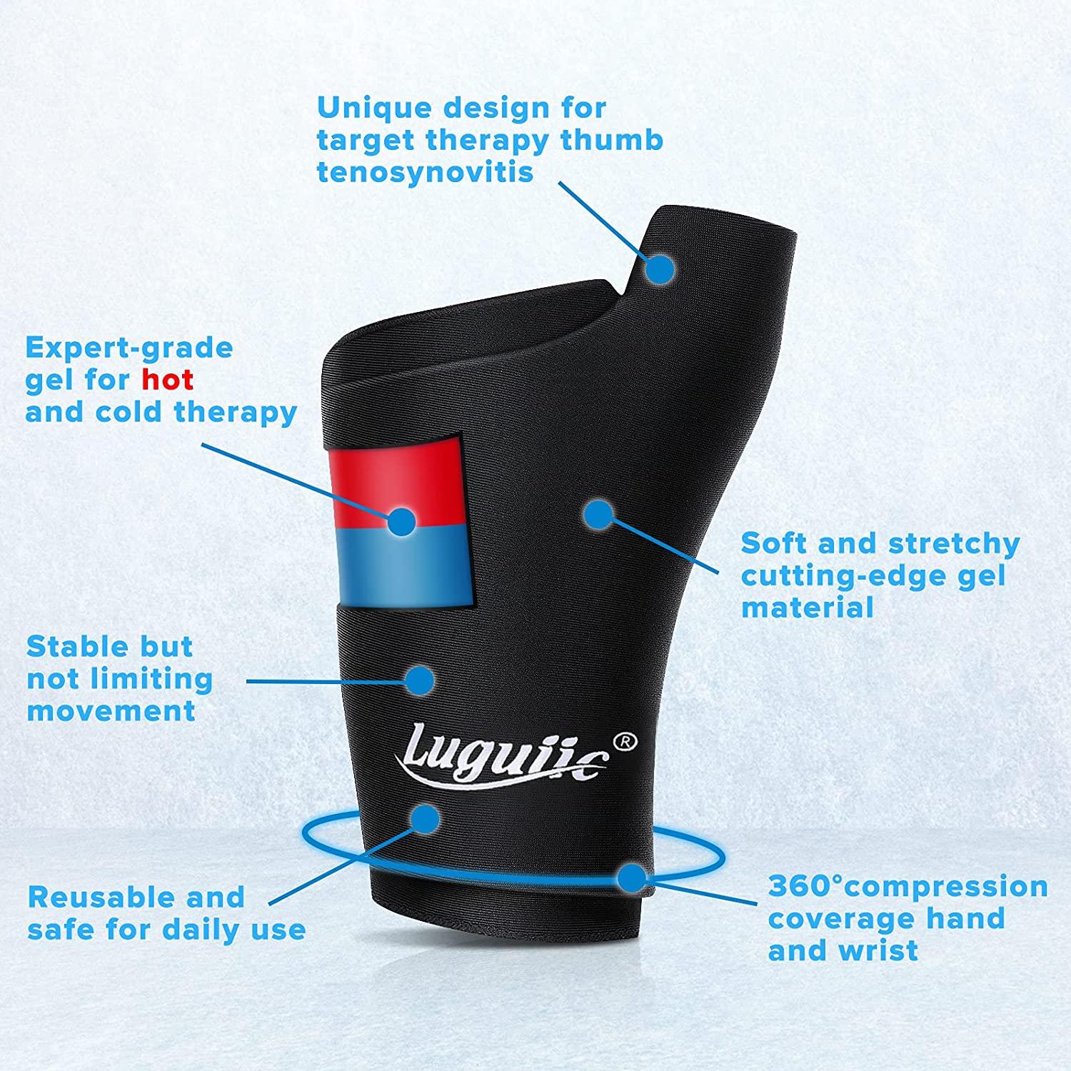 Luguiic Wearable Thumb Wrist Ice Pack - Hot Cold Compress for Carpal ...