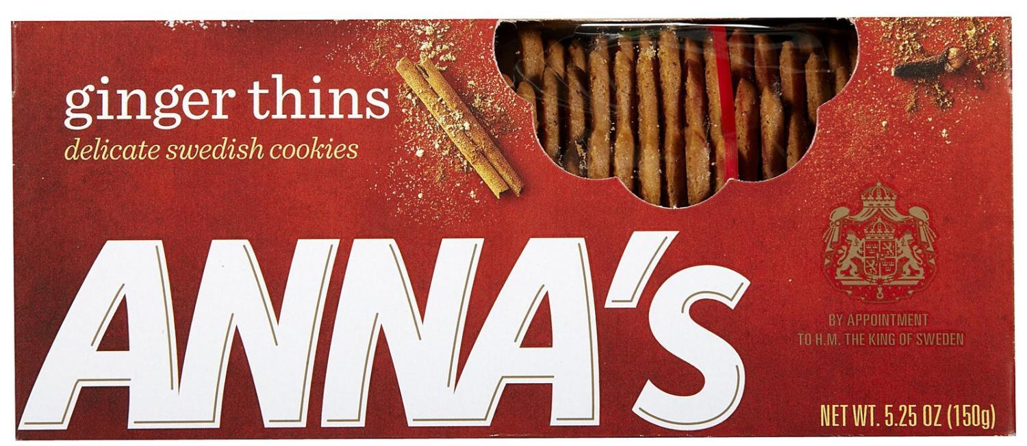 Anna's Thins Ginger Cookies - 5.25 oz Box | Delightful Snack for Ginger ...