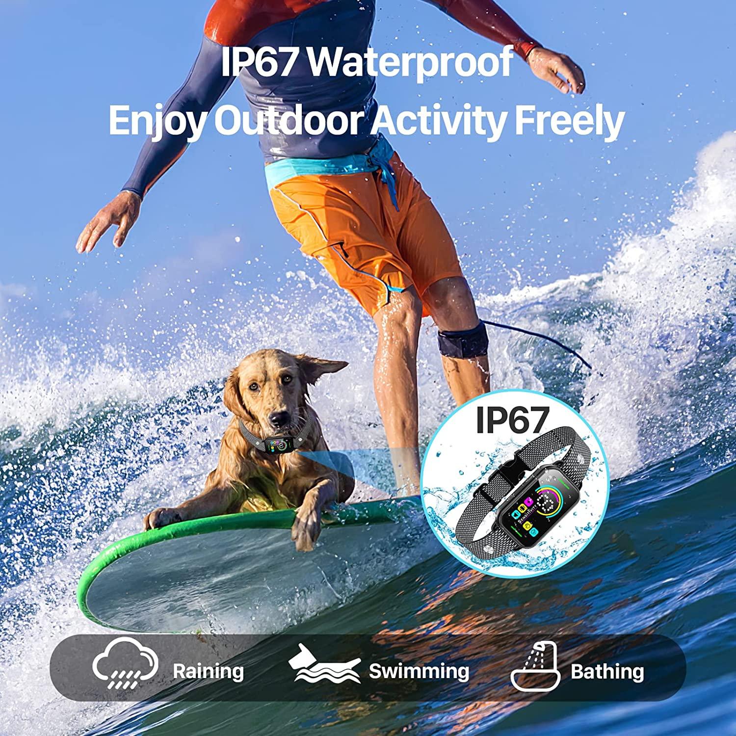 DINJOO Rechargeable Smart Bark Collar for Dogs - Adjustable Sensitivity ...