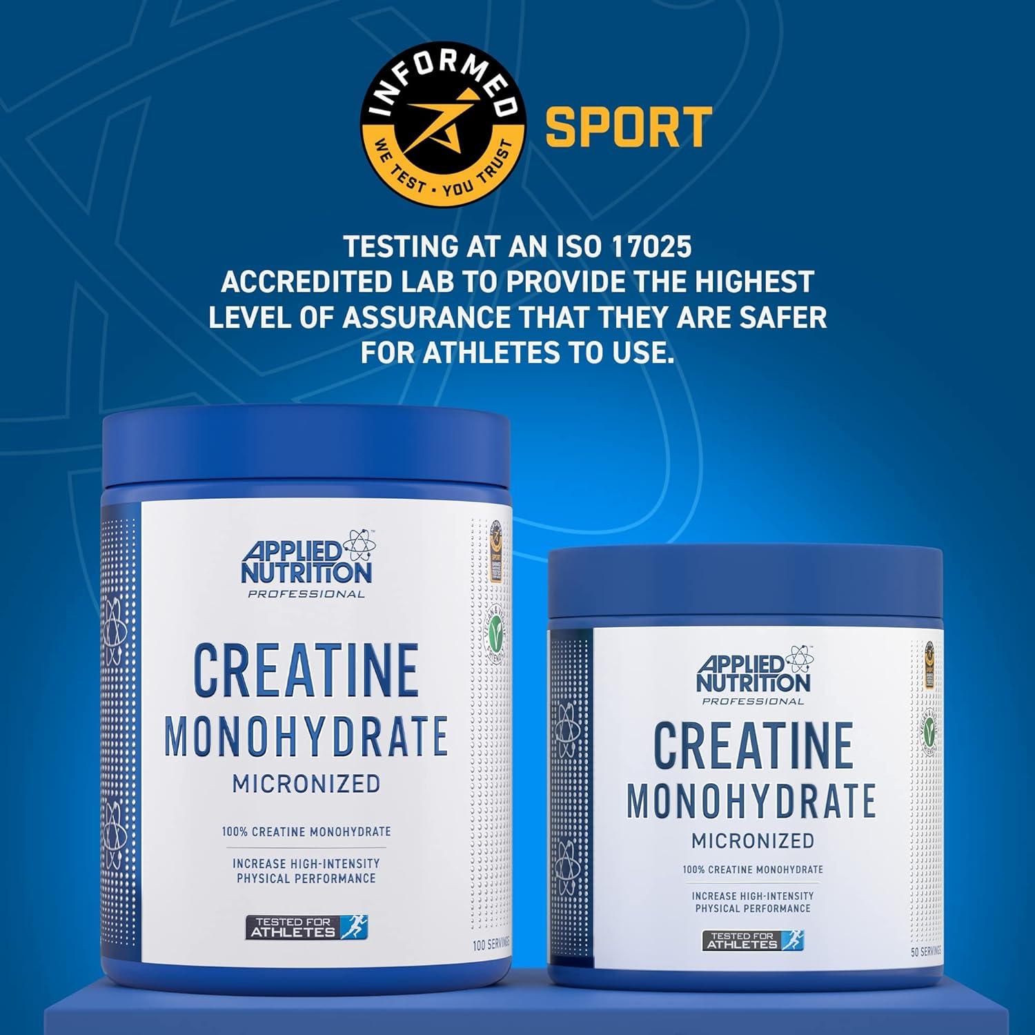 Applied Nutrition Creatine Monohydrate Powder - 250g (50 Servings ...