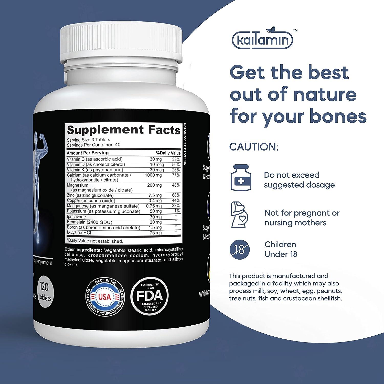Kaitamin Bone Health Supplement with 13 Key Nutrients - Supports ...