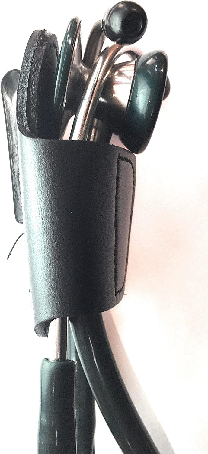 BATCLIP Black: Premium Leather Handmade Stethoscope Holder - Elegant ...