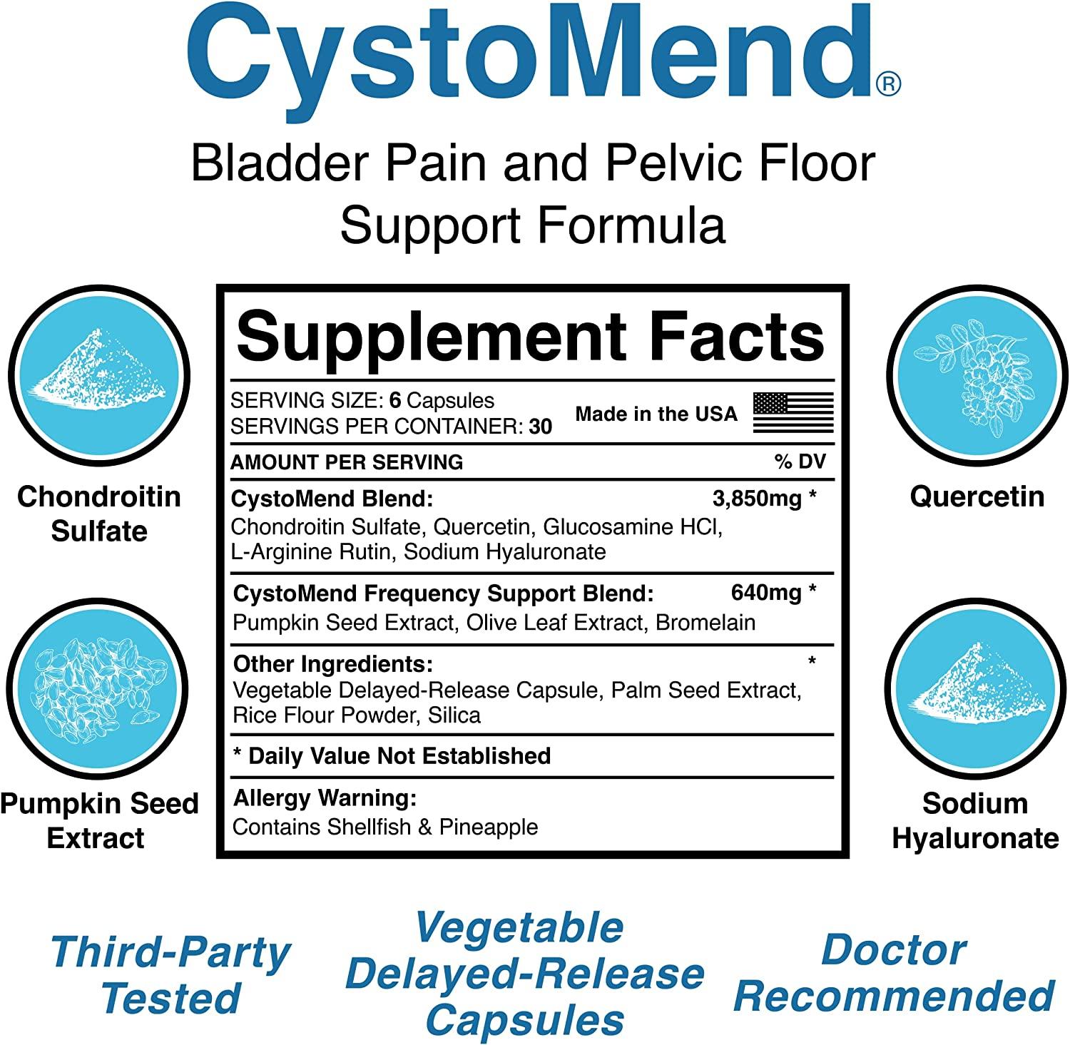 CYSTOMEND 180 Capsules | Maximum Strength for Bladder Pain & Urinary ...