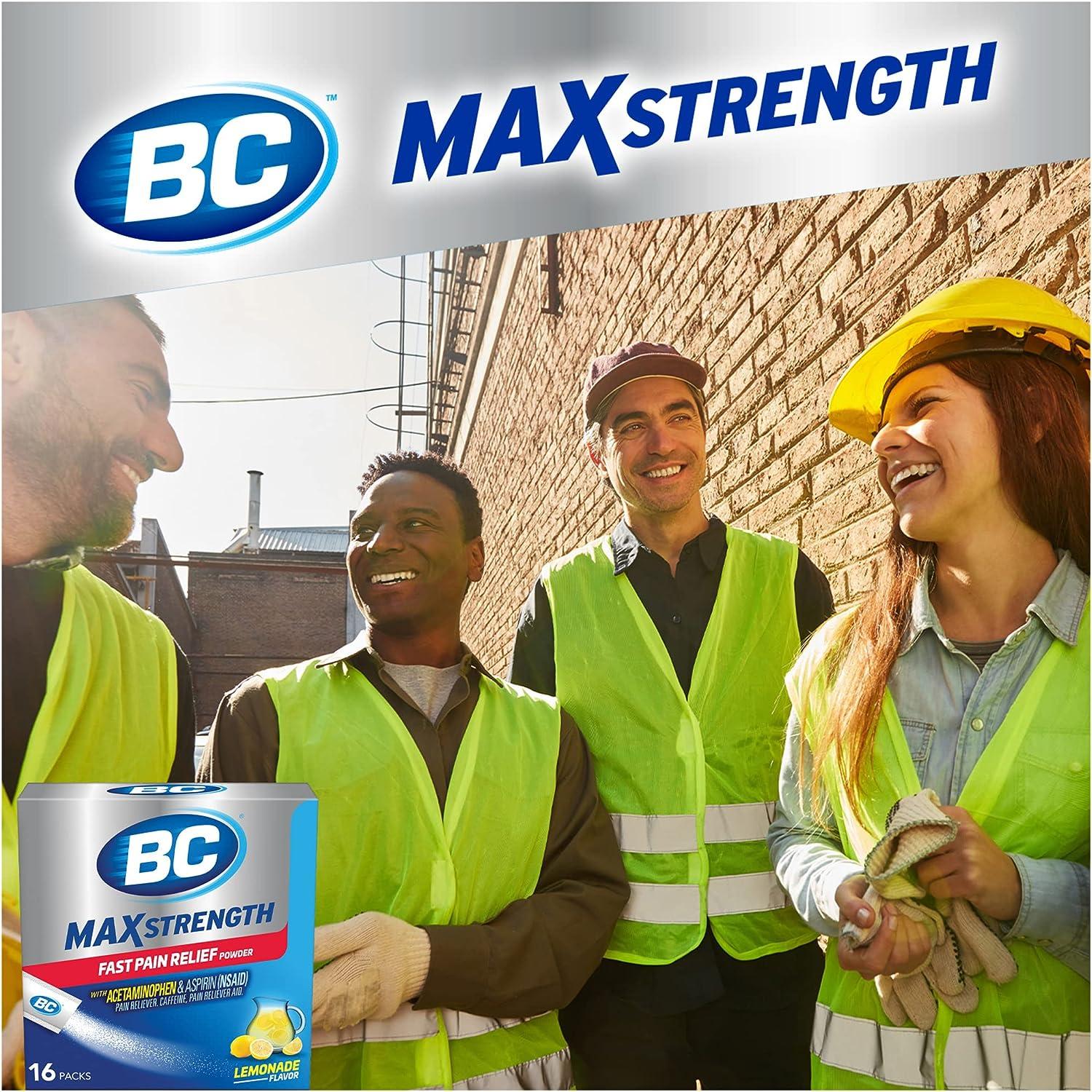 BC MAX Strength Fast Pain Relief Powder - Lemonade Flavor, 16 Count ...