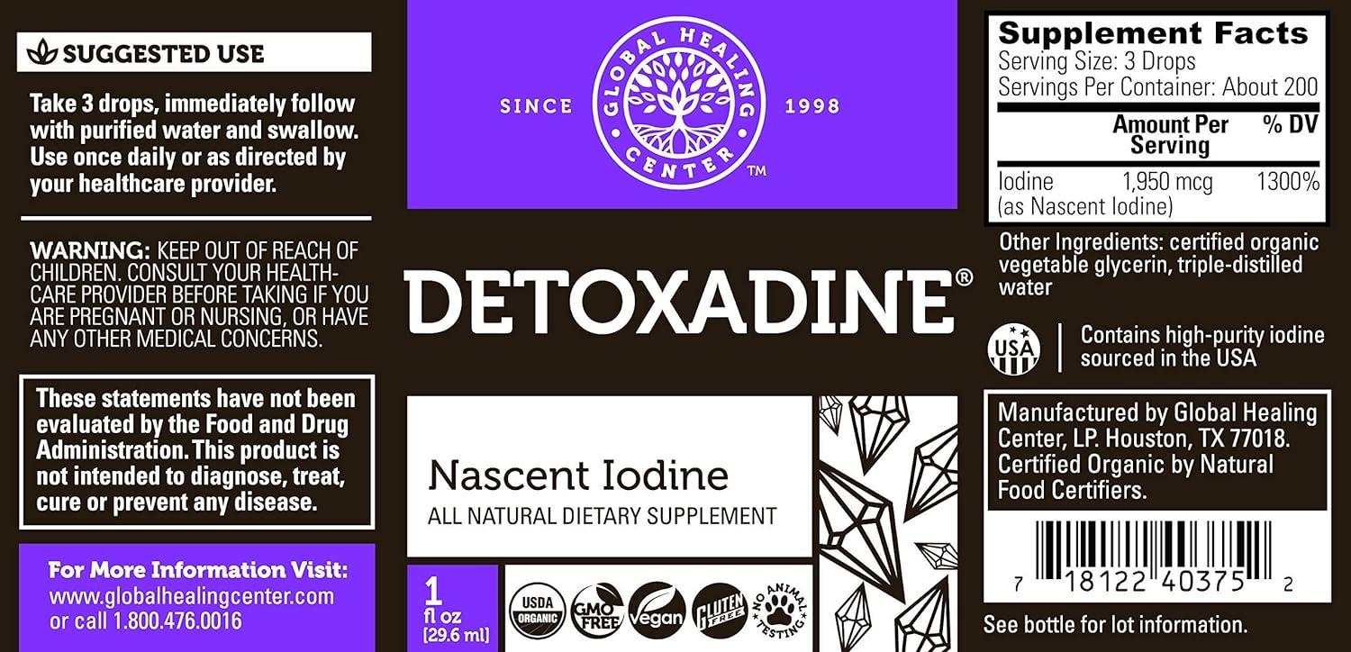 Detoxadine and Selenium Kit - Organic Liquid Iodine & Antioxidant ...