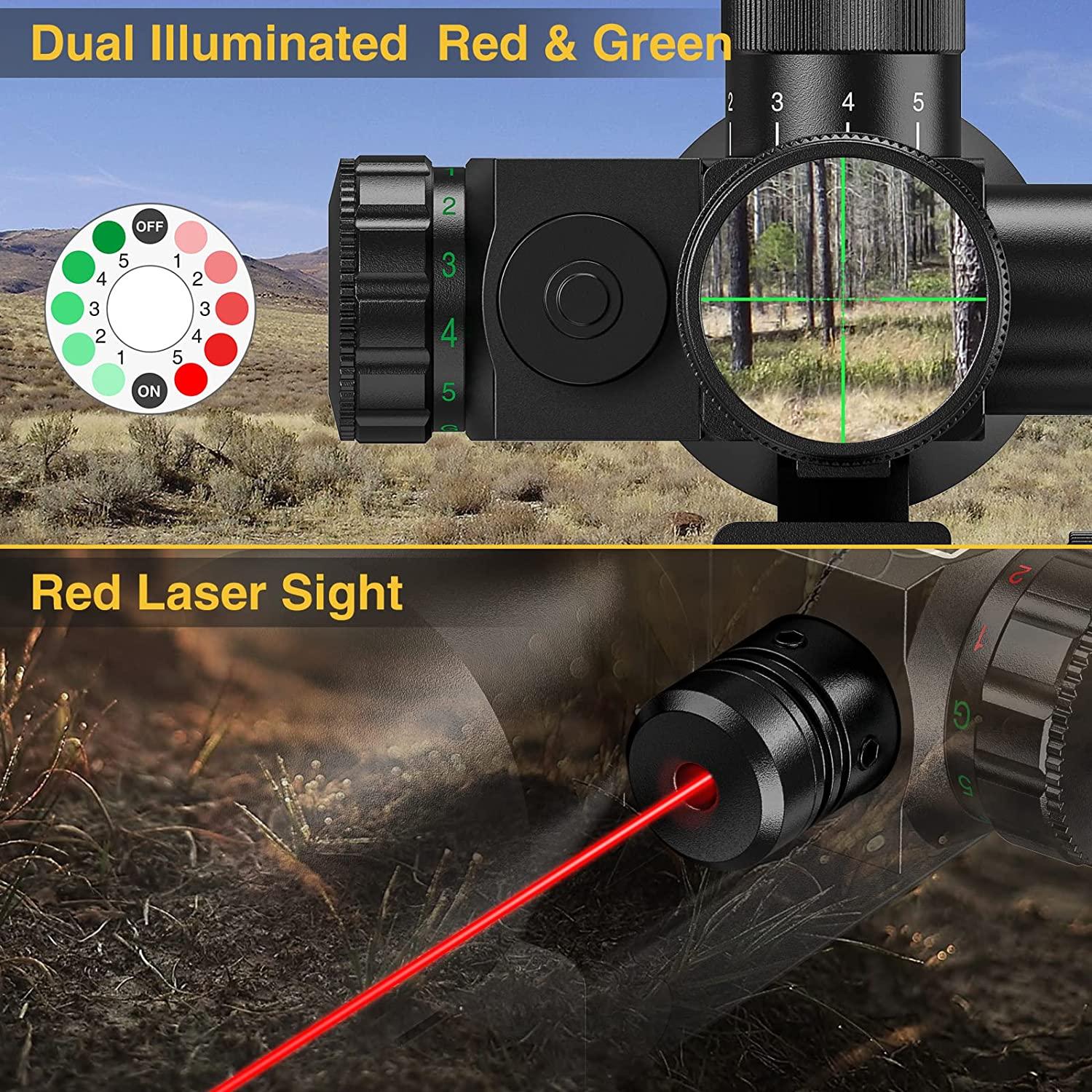 CVLIFE 2.5-10x40e Red & Green Illuminated Scope with 20mm Mount - Best ...