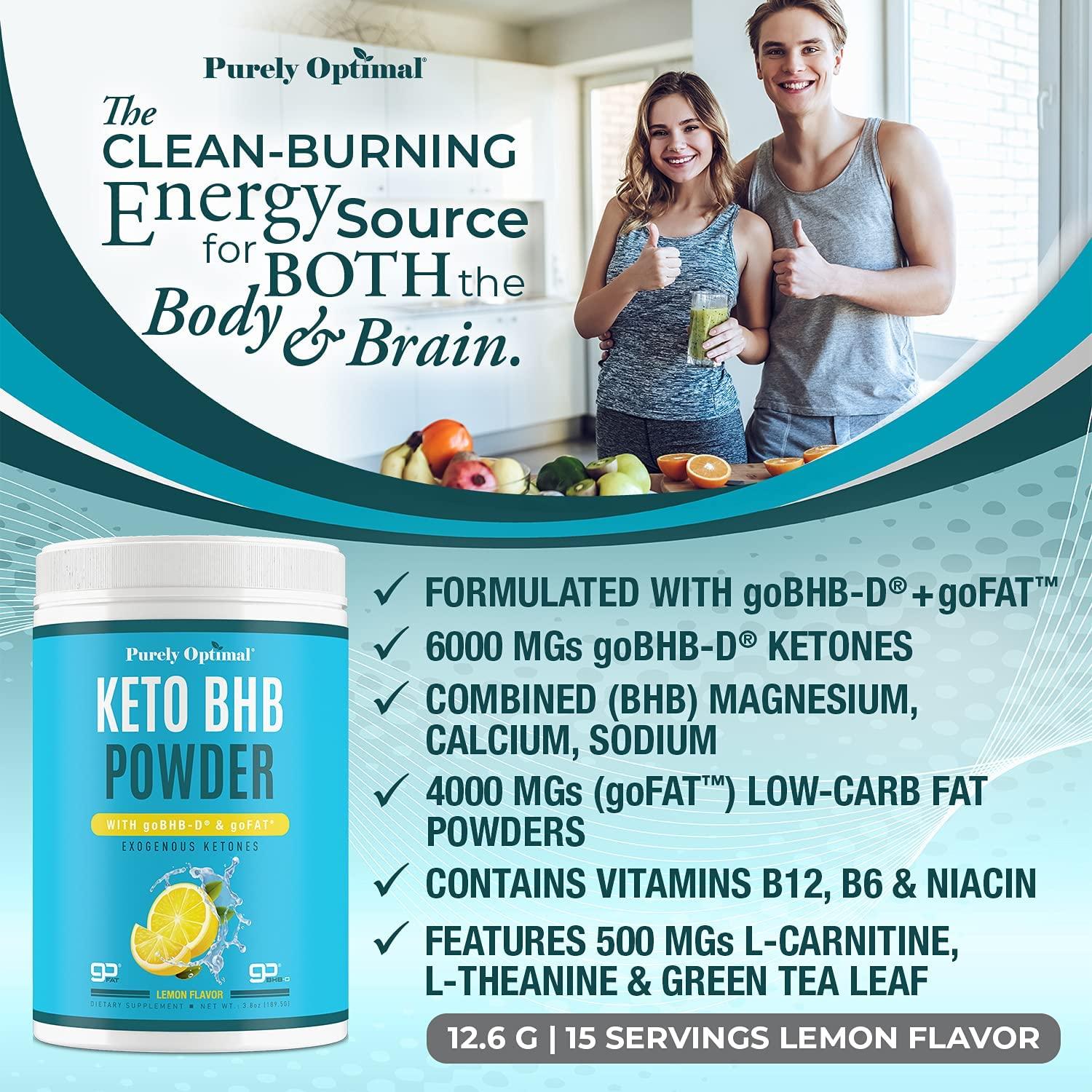 Premium Keto BHB Exogenous Ketones Powder Supplement - Lemon Flavor ...