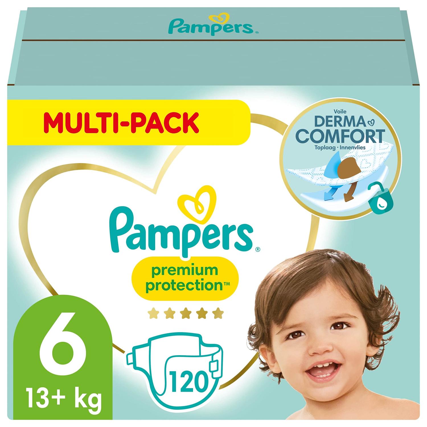 Pampers Baby Diapers Size 6 (13kg+) - Premium Protection 120 Pack - Old ...