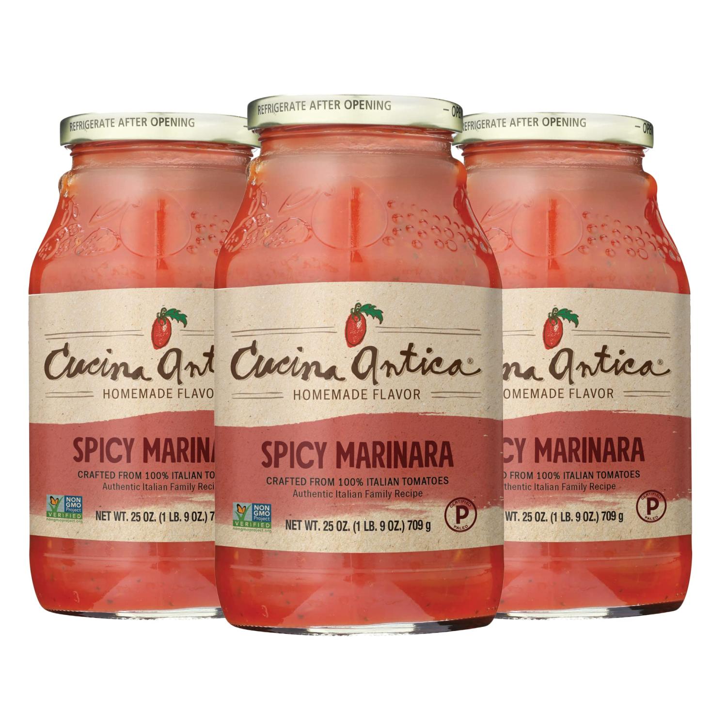 Cucina Antica Spicy Marinara Pasta Sauce 25oz (Pack of 3) | Buy Now ...