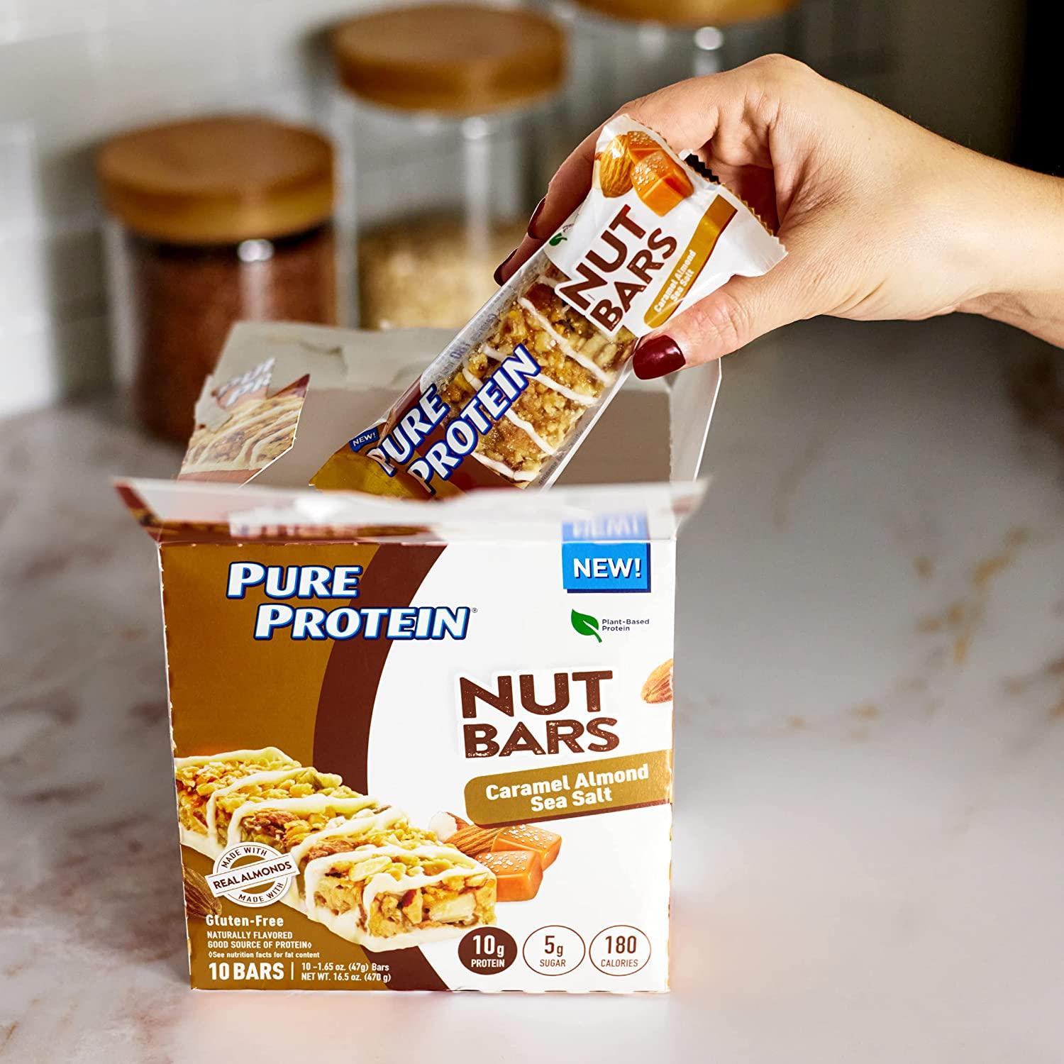 Pure Protein Nut Bars - Caramel Almond Sea Salt (10g Protein, Gluten ...