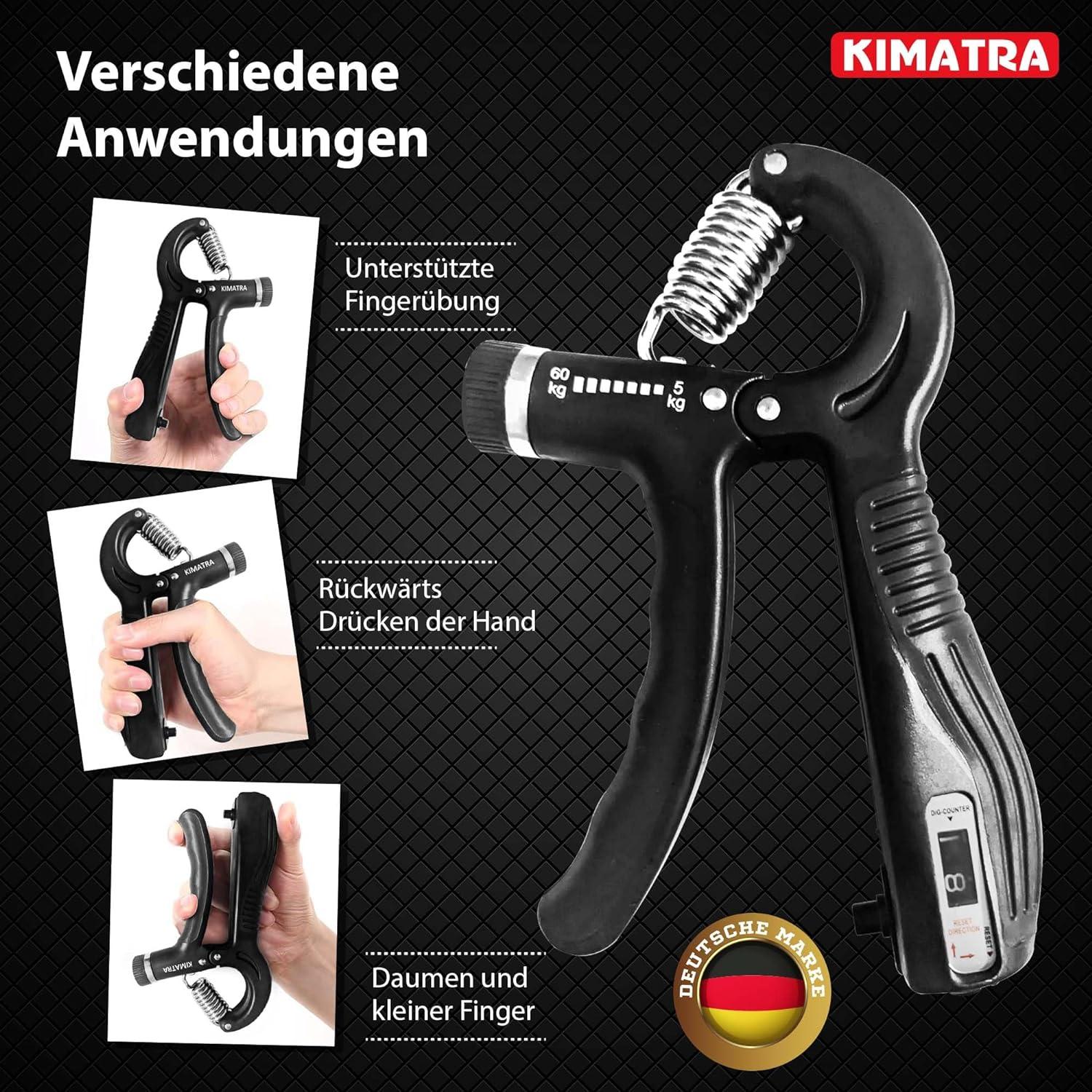 Kimatra 2-Part Handle Force Trainer Set | 5kg to 60kg | Finger Hand ...
