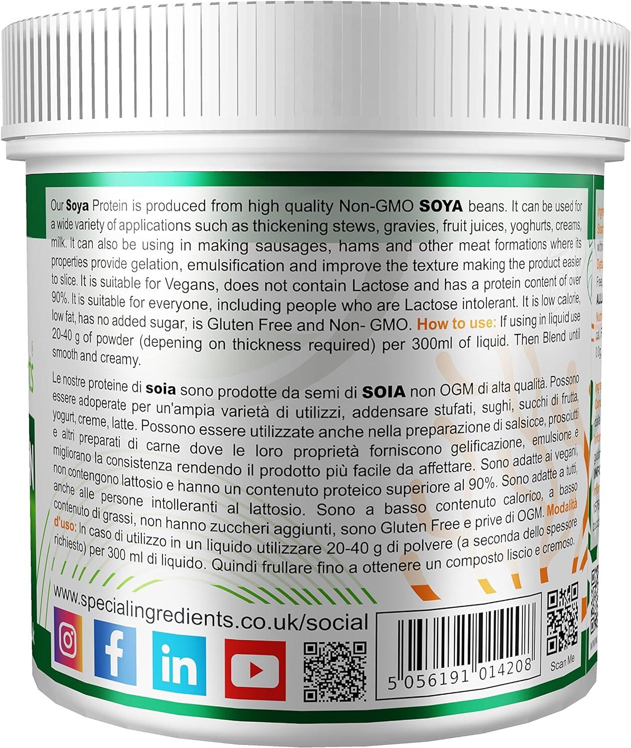 Soya Protein Isolate Powder 250g - Vegan, Non-GMO, Gluten & Lactose ...