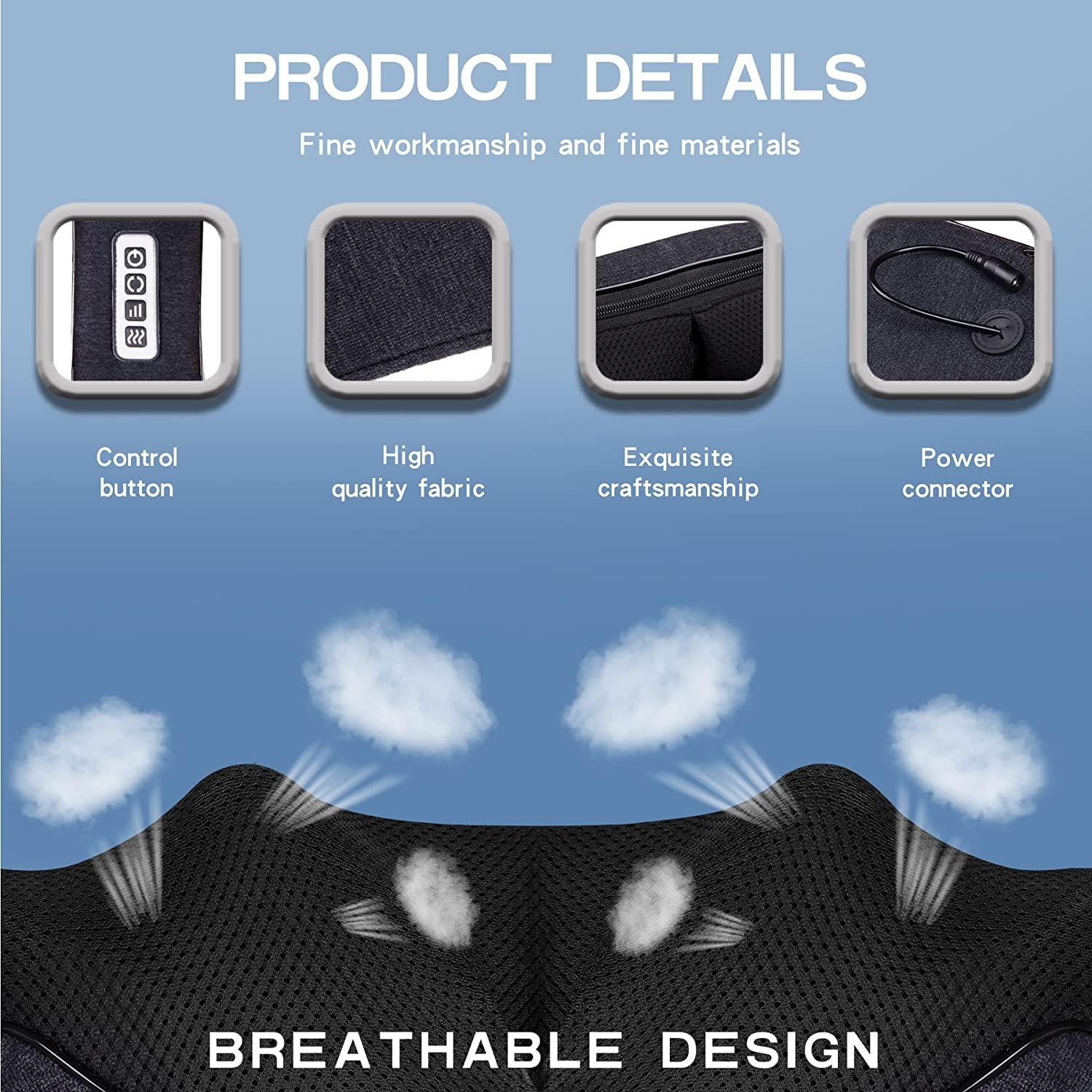 Mocuishle Shiatsu Neck and Back Massager with Heat - Neck and Back Pain ...