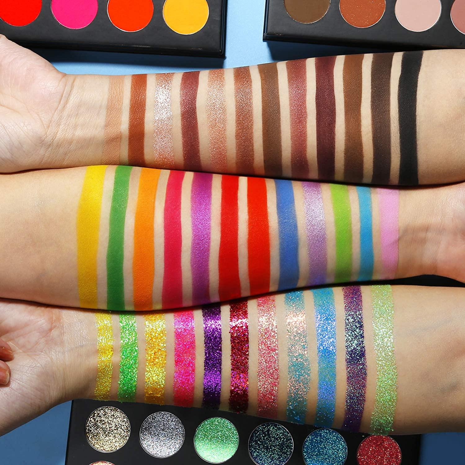 Makeup Eyeshadow Palette Ultra Pigmented, Afflano 3 in1 Professional ...