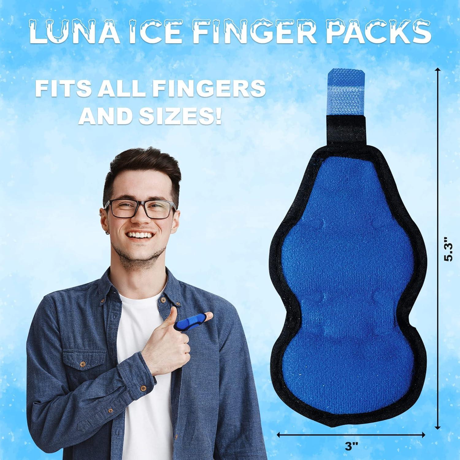 Luna Ice Finger and Hand Ice Pack Set - 2 Pack Finger Wrap and Ice ...