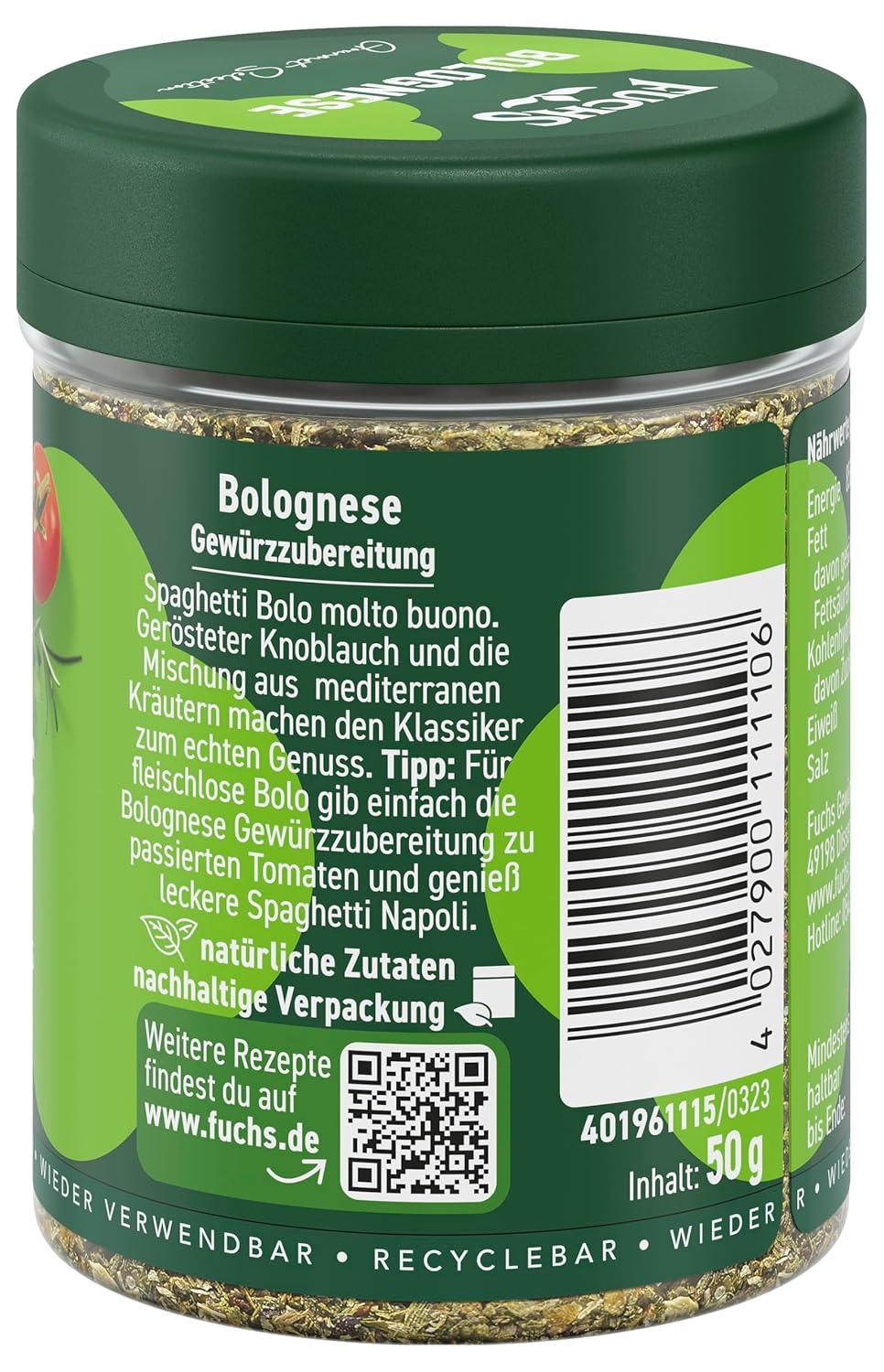 Fuchs Gourmet Selection Bolognese Spice Preparation - 50g | Premium ...