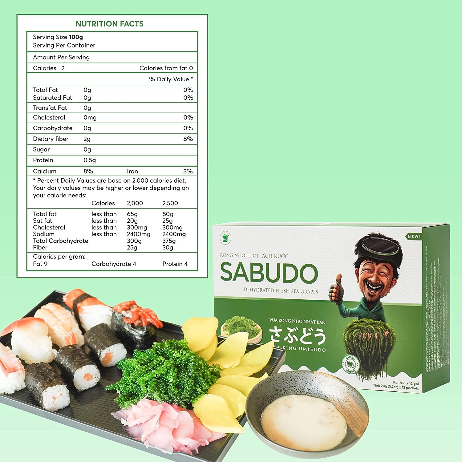 King Umibudo Dehydrated Lato Seaweed 0.7 oz x 4 packs - Sabudo Sea ...