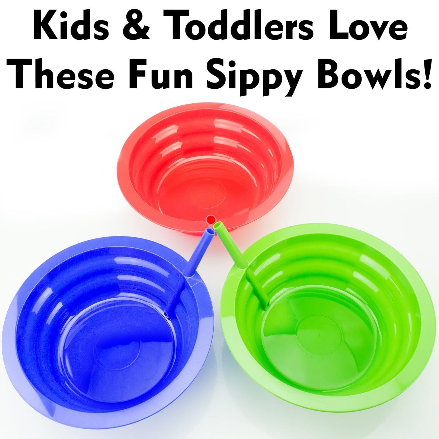 6 Pack USA-Made BPA Free Sippy Bowls for Kids - Child-Safe Cereal Bowls ...