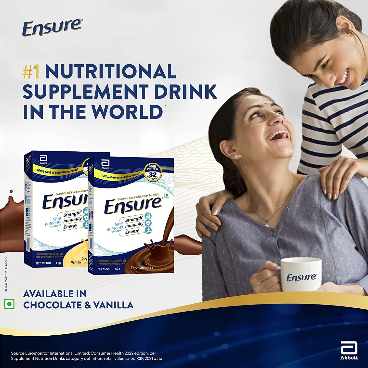 Abbott Ensure Chocolate Flavor 400g Low Sugar - Formerly Known as ...