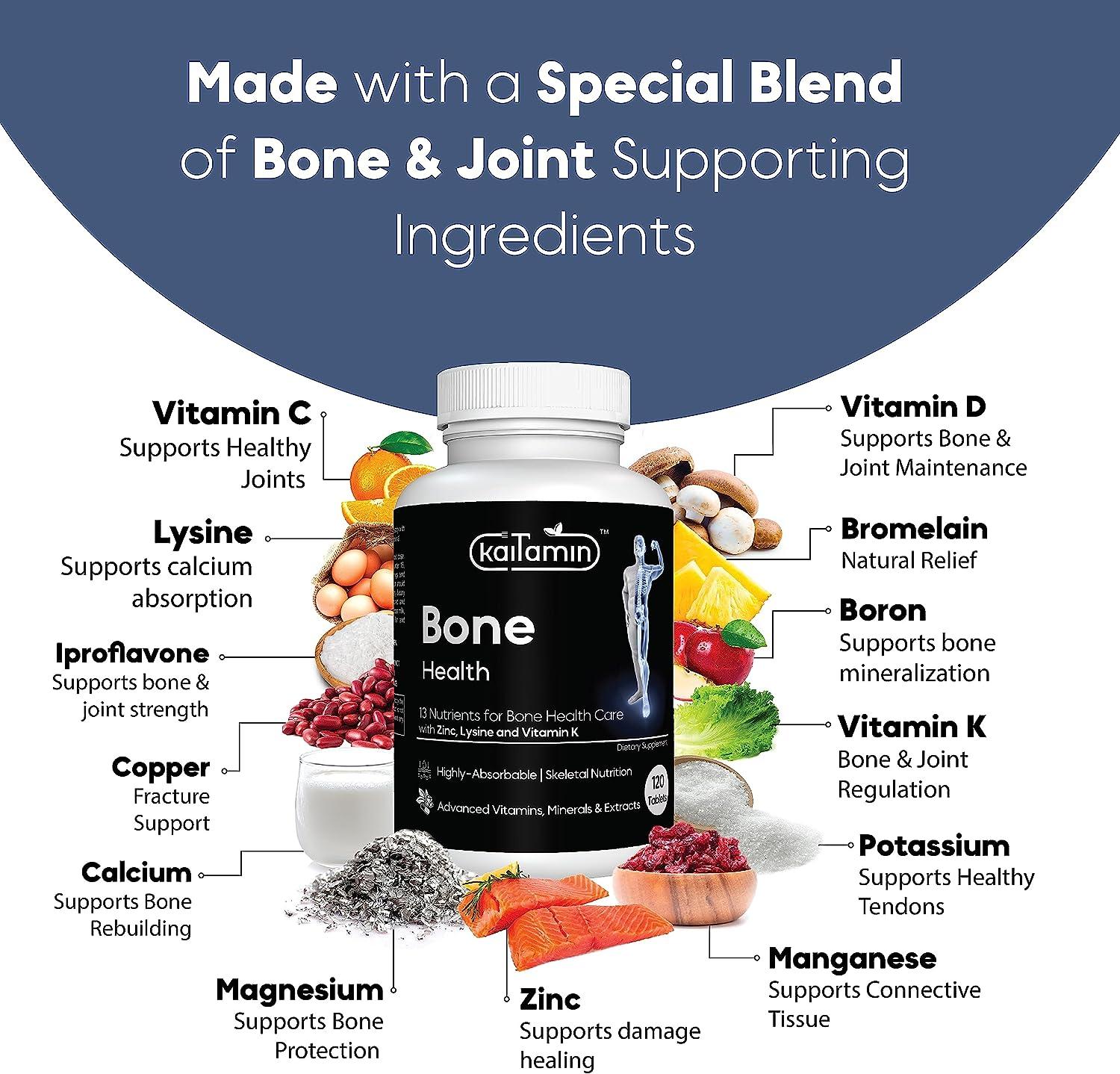 Kaitamin Bone Health Supplement with 13 Key Nutrients - Supports ...
