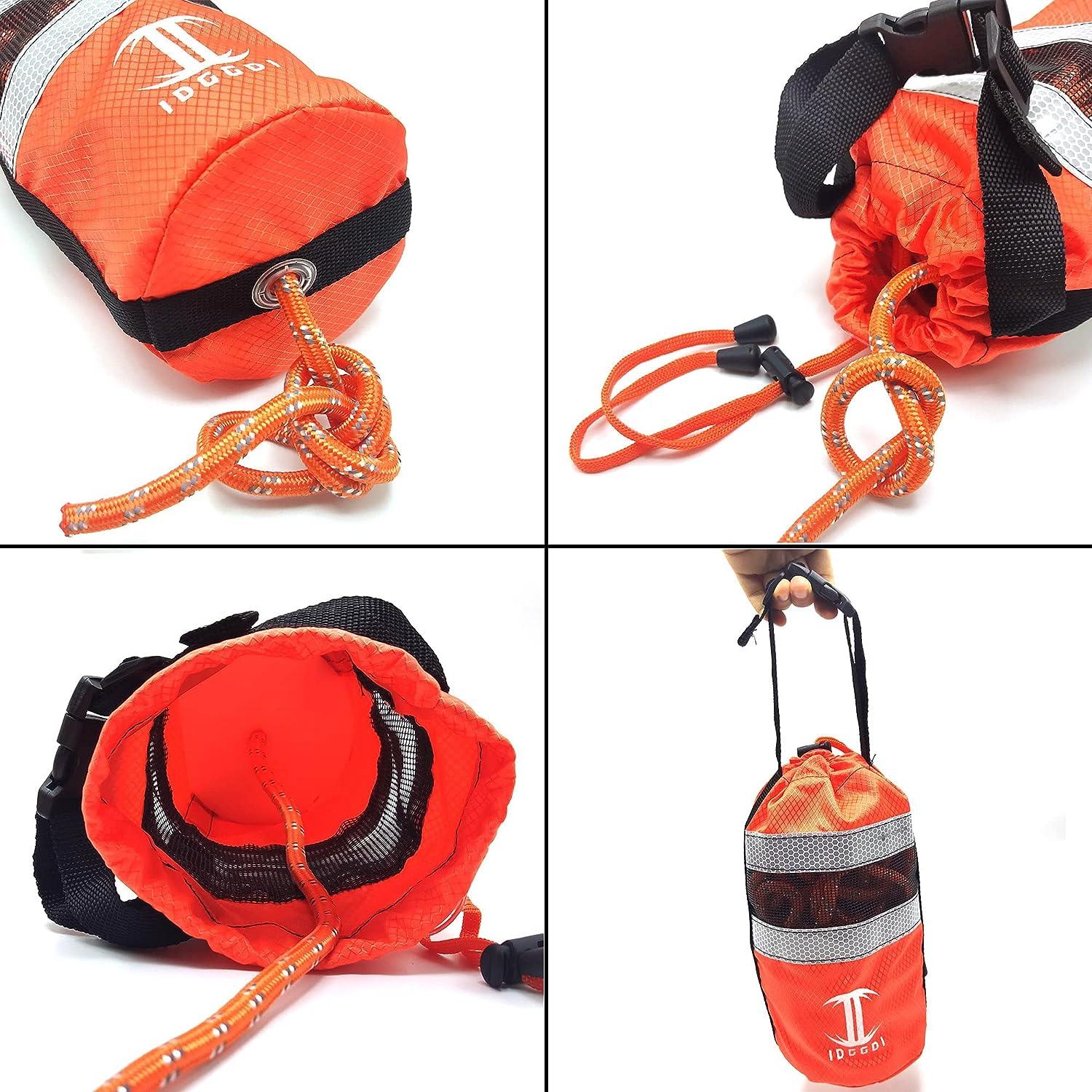 IDGGDI Throw Bag for Water Rescue - 70ft Reflective Rope for Kayaking ...