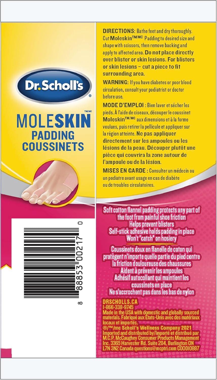 Dr. Scholl's Moleskin Plus Padding Roll (4.13 x 3.35 ) // All-Day Pain ...