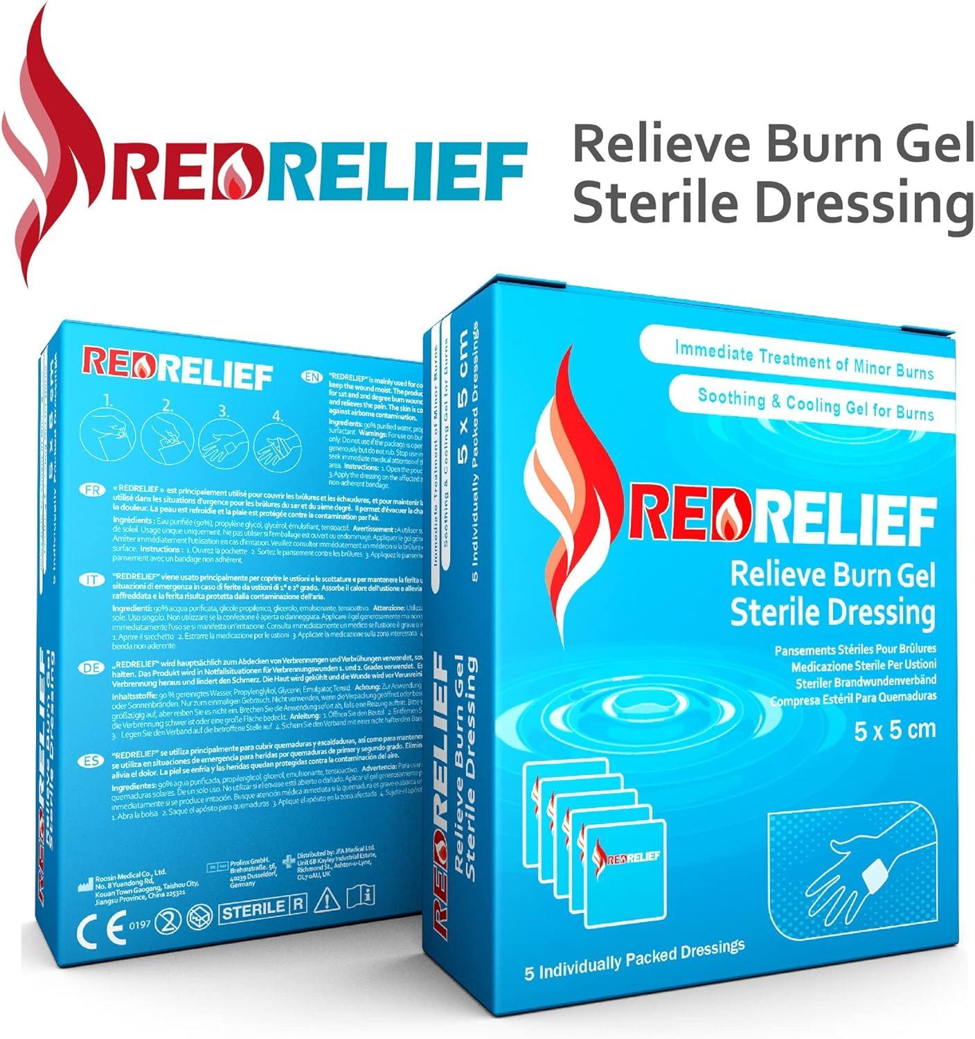 Buy RedRelief Burning Wound Dressing 5x5 cm - Pack of 5 | Fast ...