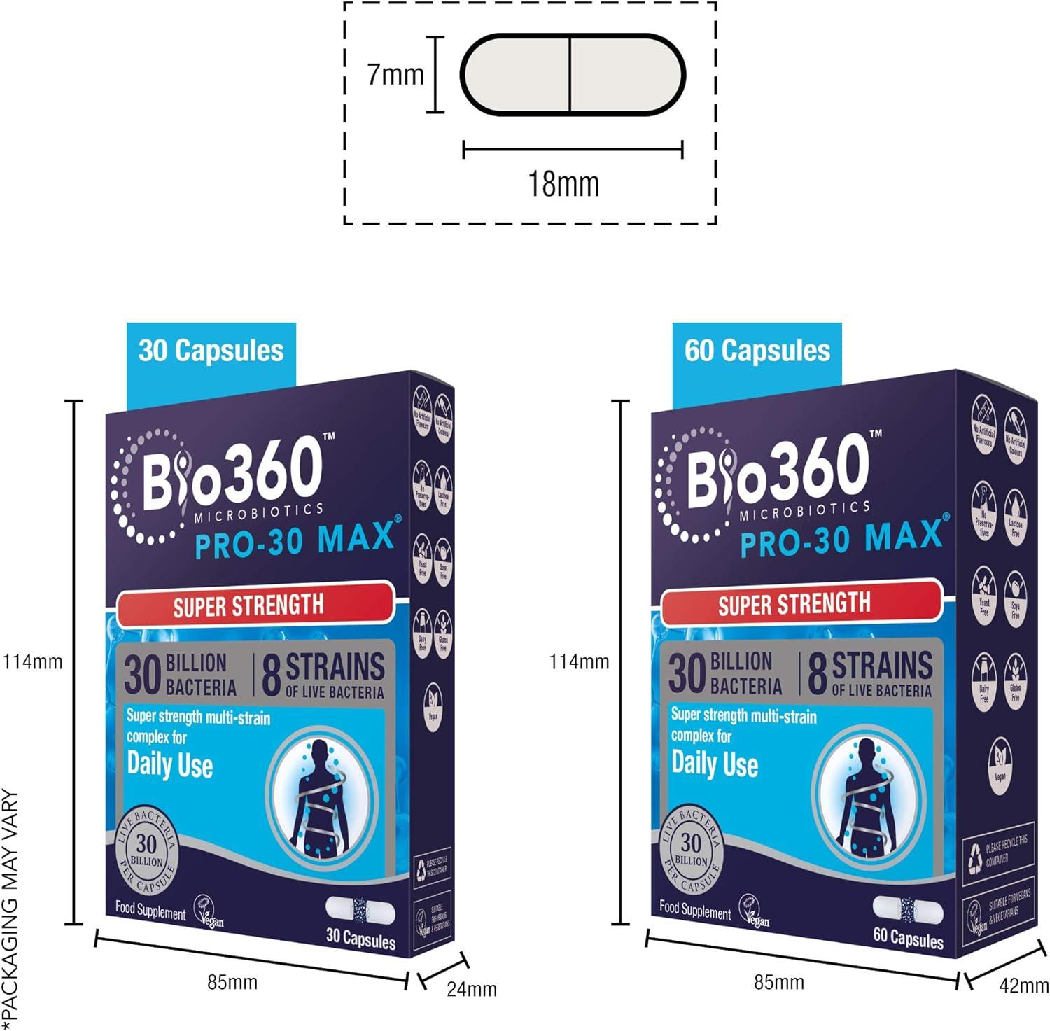 Natures Aid Bio360 Pro-30 MAX (30 Billion Bacteria) 30 Capsules ...